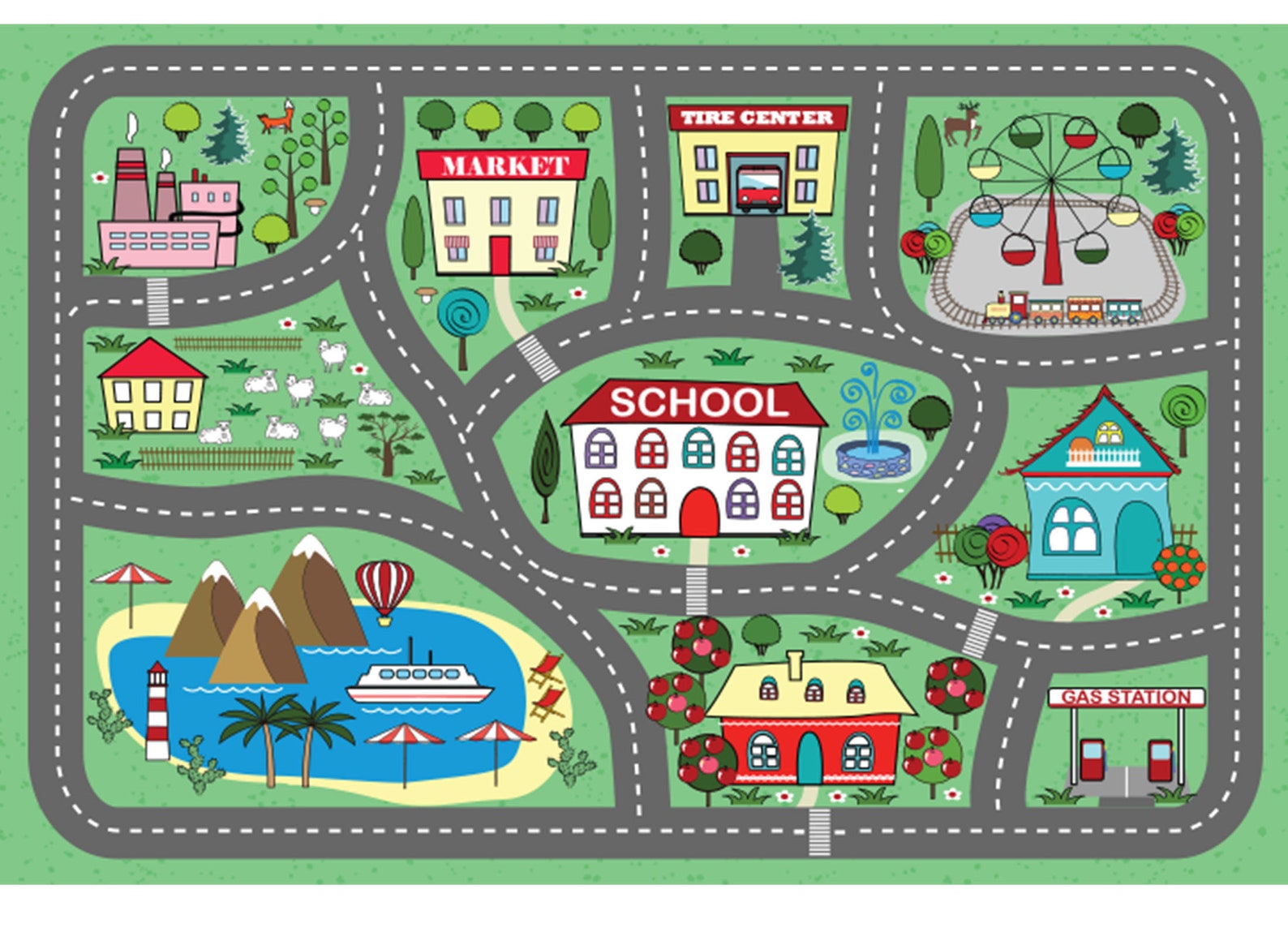 City Road Map for Kids Laminated Vinyl Cover Self-adhesive for - Etsy UK
