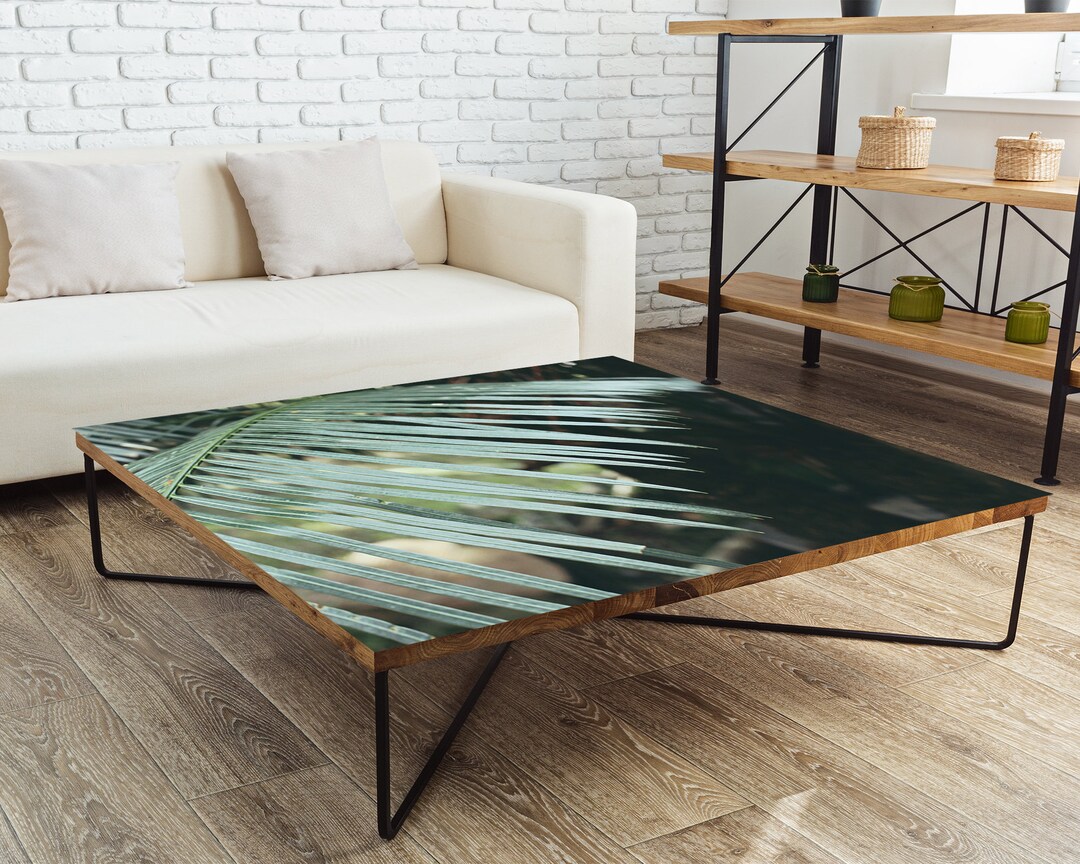 Green Palm Leaf Table Wrap Self Adhesive Vinyl Waterproof Dining Table ...