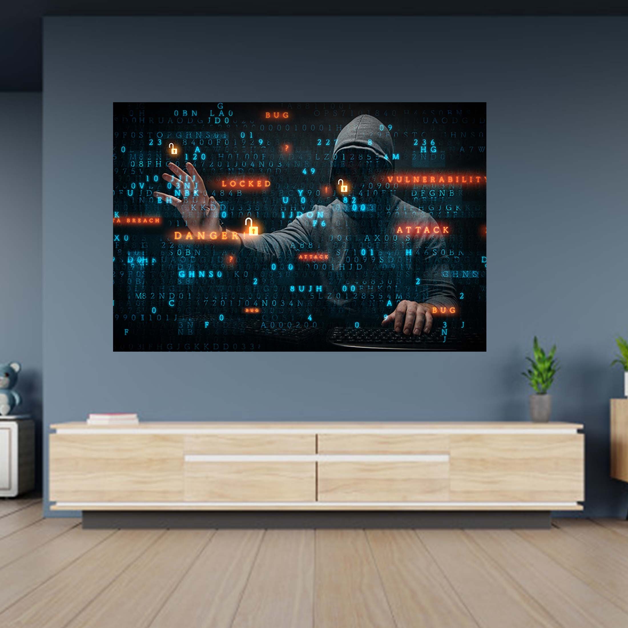 Wall Sticker Hacking Hacker Character Poster Self-adhesive - Etsy Australia