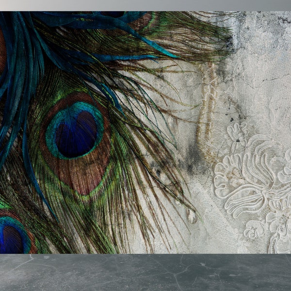 Peacock Wall Mural - Etsy