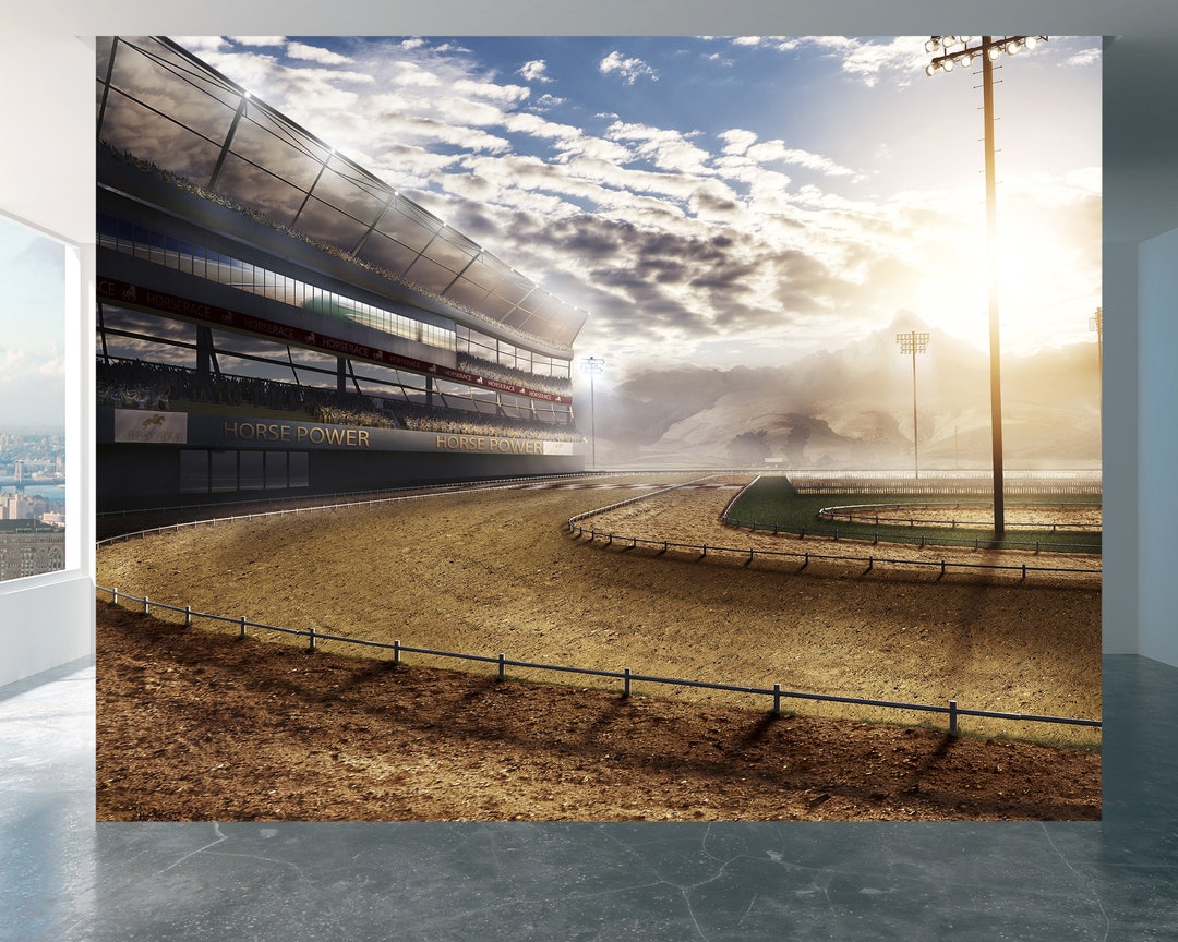 Horse Racing Track Hobby Wallpaper Mural: UV Print Decal Wall Art Décor ...