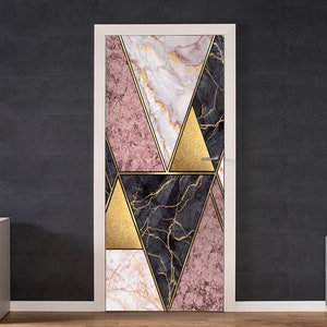 Marble Door Mural Sticker, Self Adhesive Door Wrap, the Door Covering ...