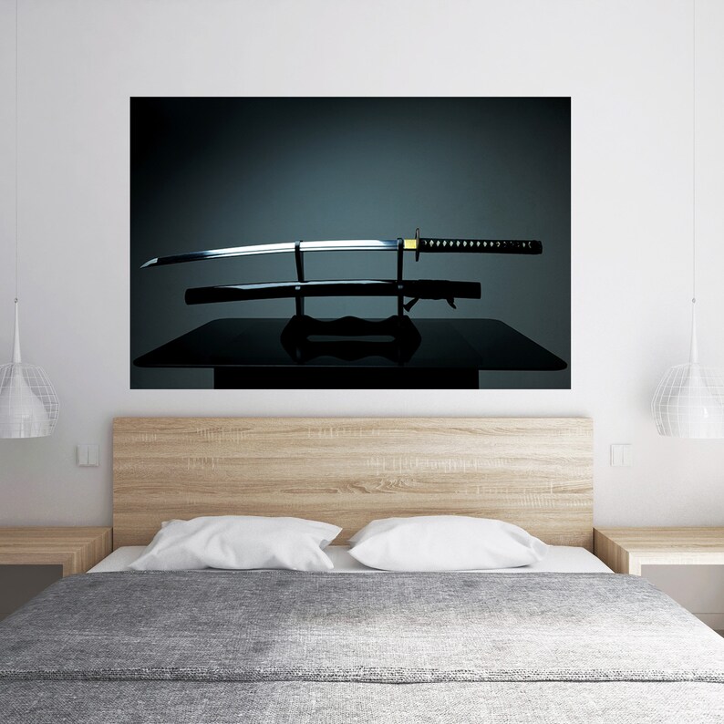 Wall Sticker Samurai Katana Sword Poster Self Adhesive Art | Etsy