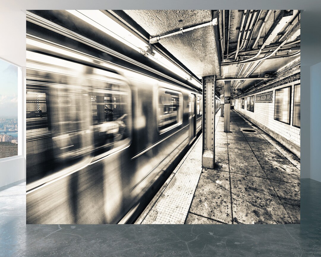 Subway in New York Wallpaper Mural: UV Print Decal Wall Art Décor for ...