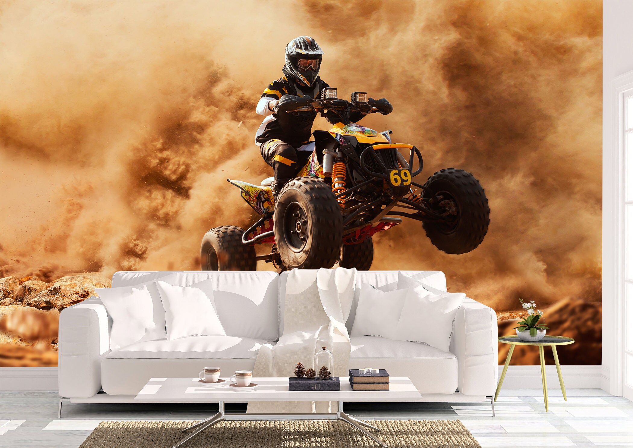 Quad Off road Desert Jump Wall Mural Photo Wallpaper UV Print | Etsy