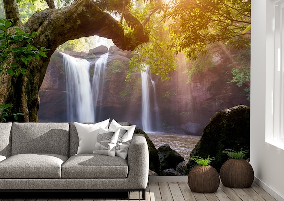 Stunning Waterfalls Wall Mural Wallpaper Wall Art Peel & Stick | Etsy