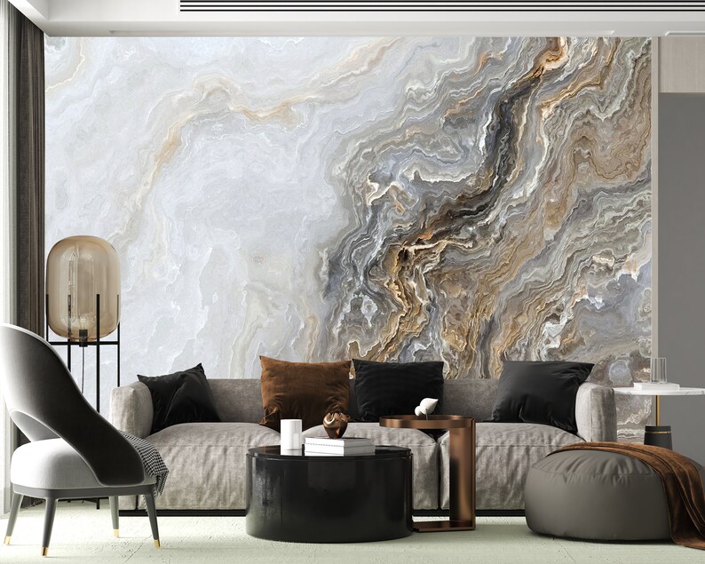 Grey Wall Mural Peel and Stick Wallpaper Wallpaper Bedroom - Etsy