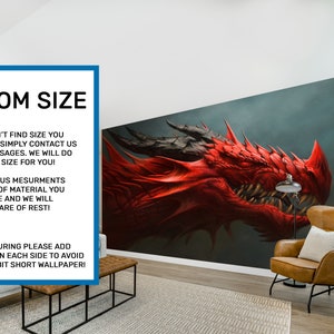 Red Dragon Wall Mural Wallpaper Wall Art Peel & Stick Self Adhesive ...