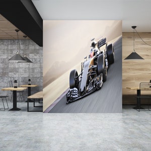 F1 Race Car on Track Wall Mural Wallpaper Wall Art Peel & Stick Self ...