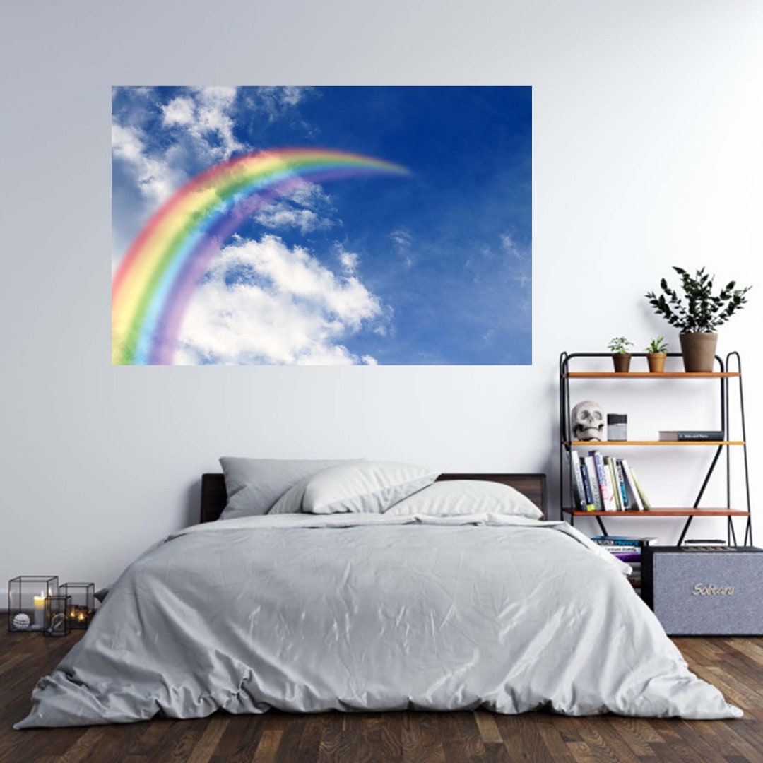 Wall Sticker Sky With Rainbow & Clouds Poster Self-adhesive - Etsy