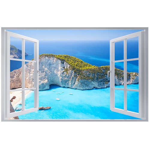 3D Window View Street Landscape Decal Wall Mural 3d Window - Etsy
