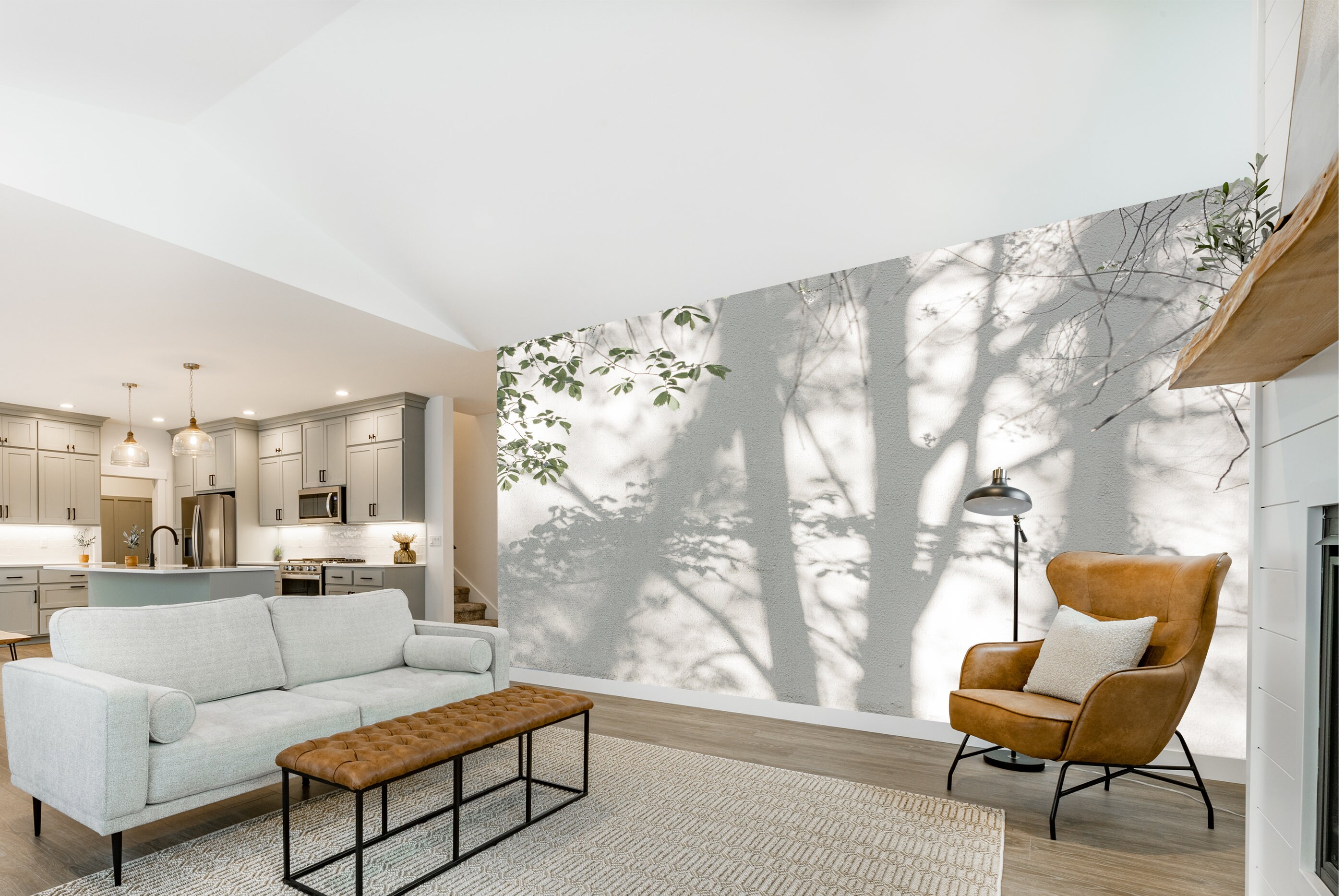 Shadow From Trees Wall Mural Wallpaper Wall Art Peel & Stick - Etsy UK