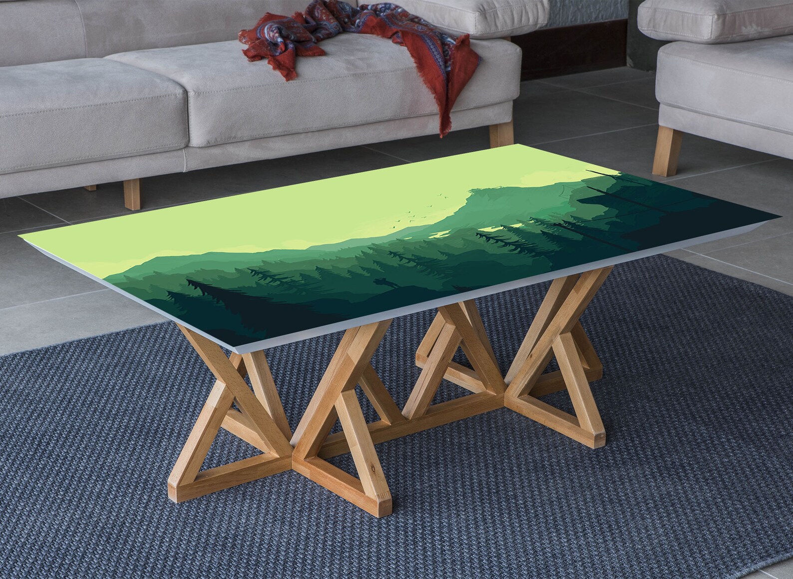 Mountain Forest View Laminated Vinyl Cover Self-adhesive for - Etsy