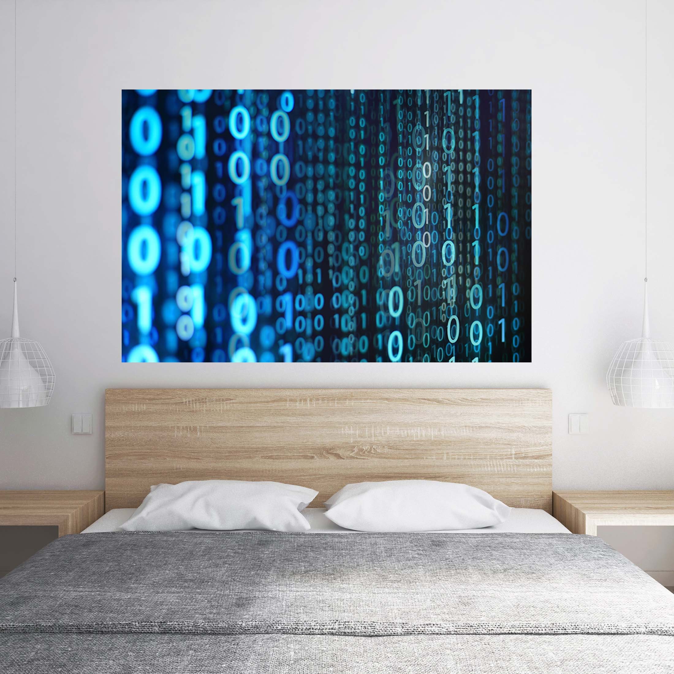 Wall Sticker Computer Numbers Hacker Poster Self-Adhesive | Etsy