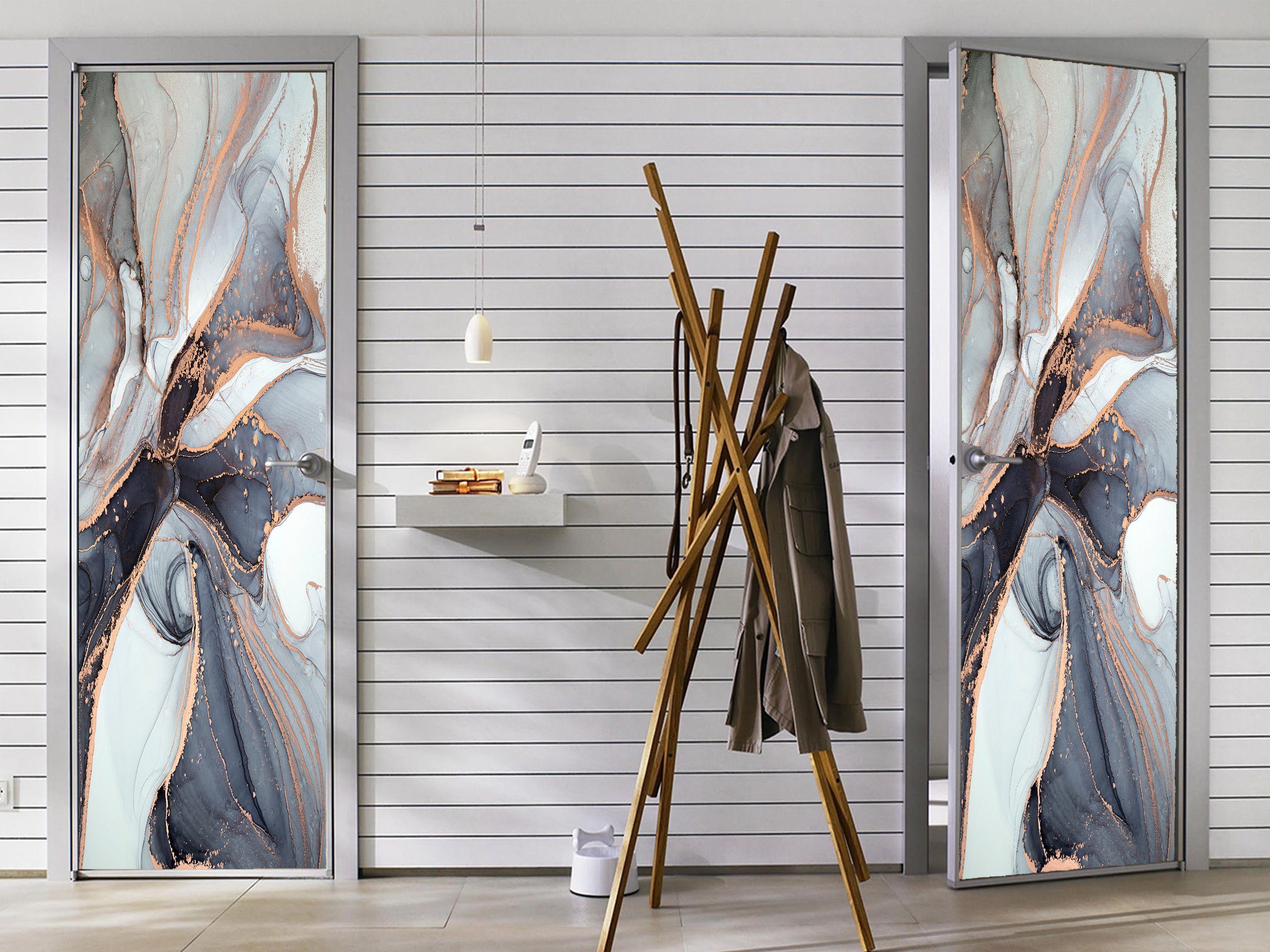 Black and Gold Marble Door Mural Sticker Self Adhesive Door - Etsy