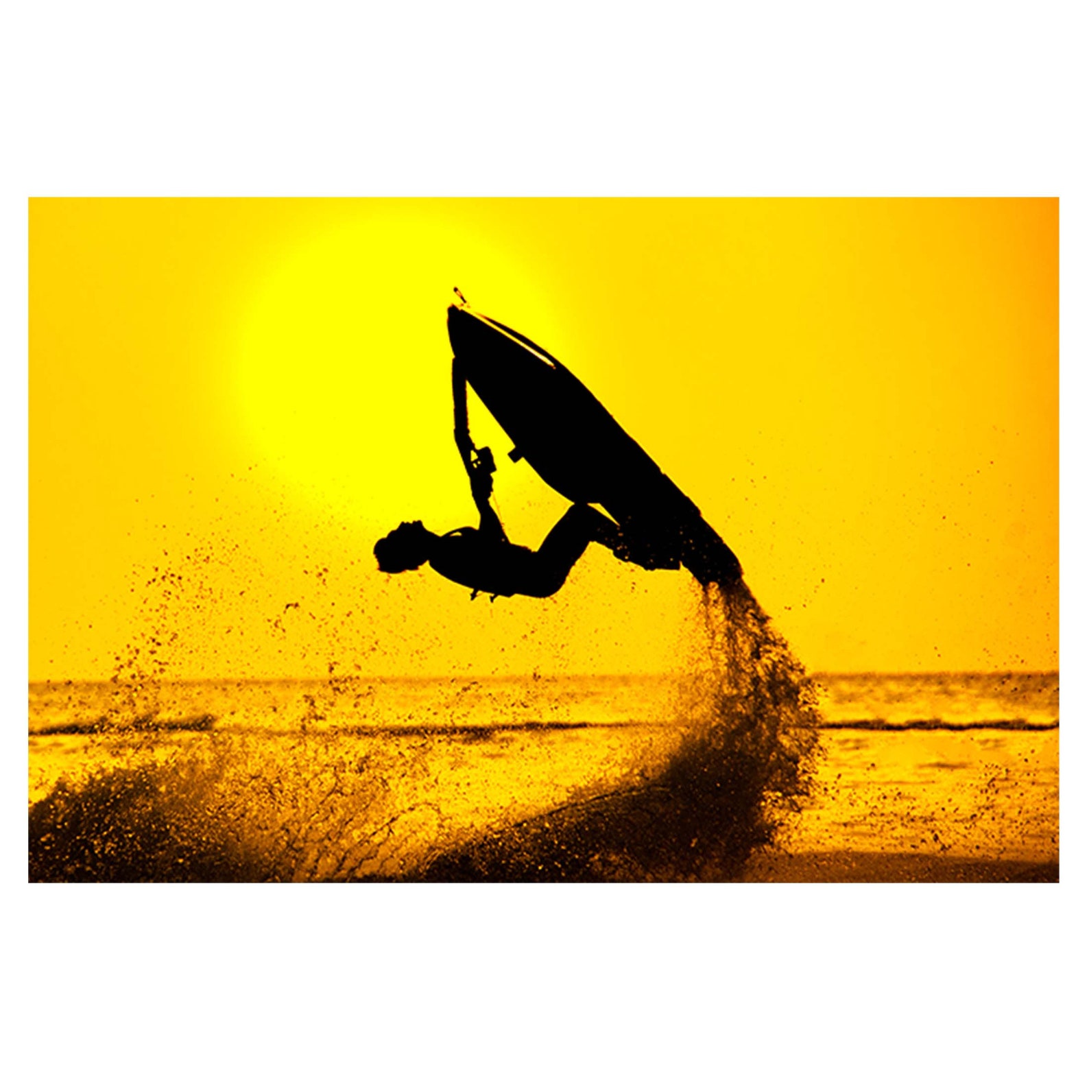 Jet Ski Sunset Jump Poster Self-Adhesive Wall Sticker Decal | Etsy