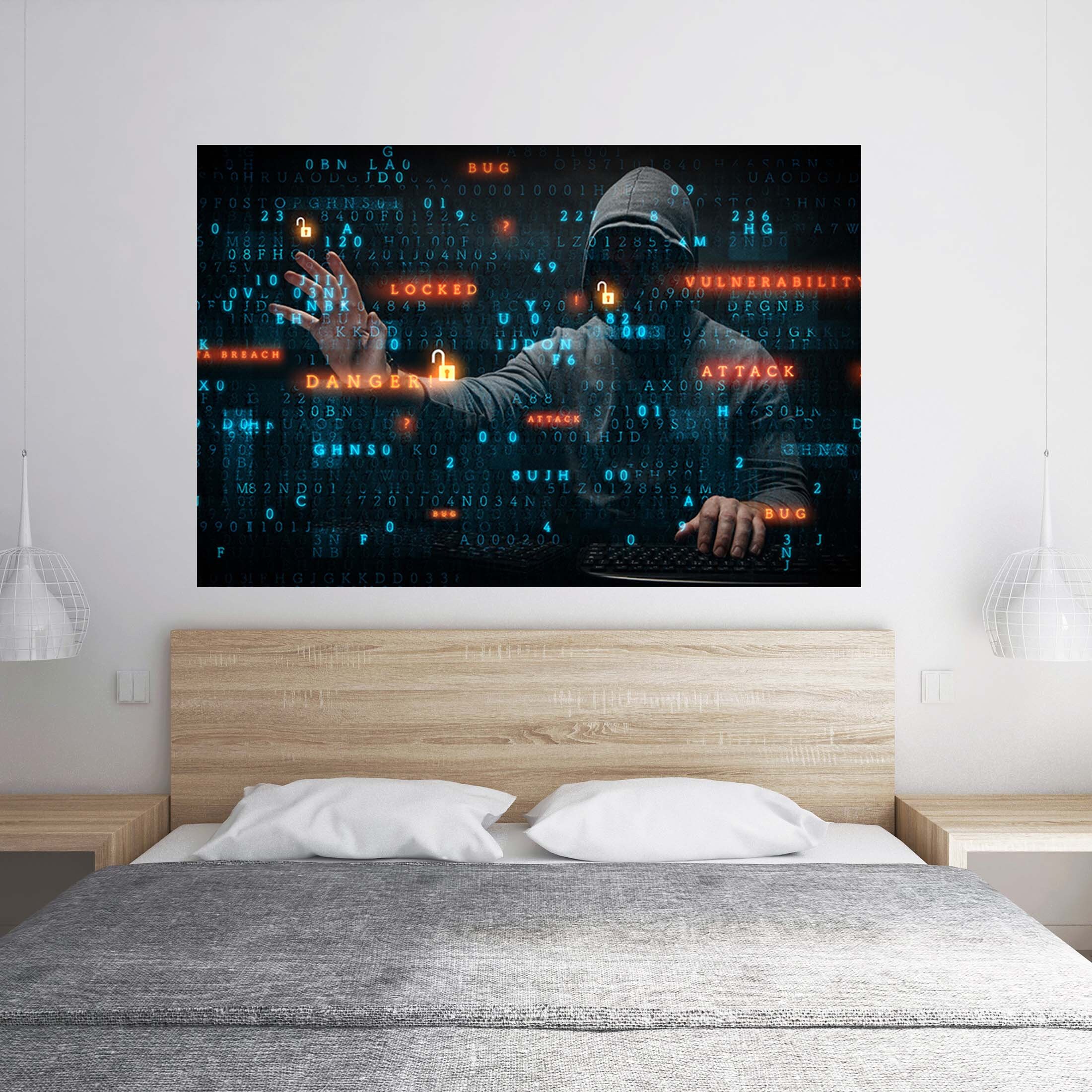 Pegatina de pared hacking hacker personaje personaje | Etsy