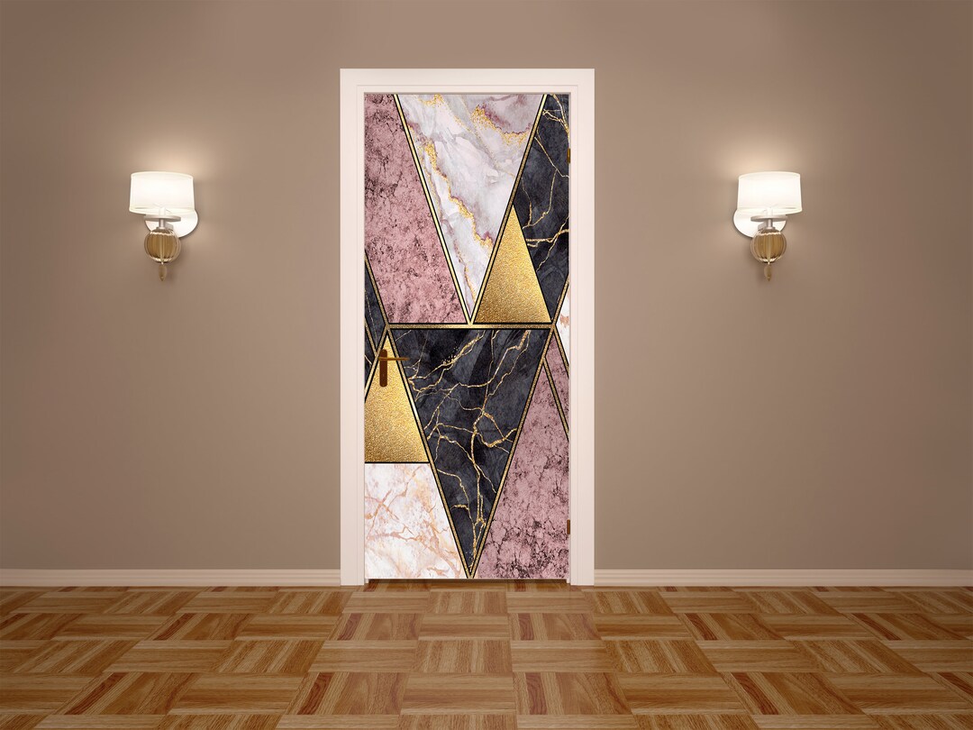 Marble Door Mural Sticker, Self Adhesive Door Wrap, the Door Covering ...