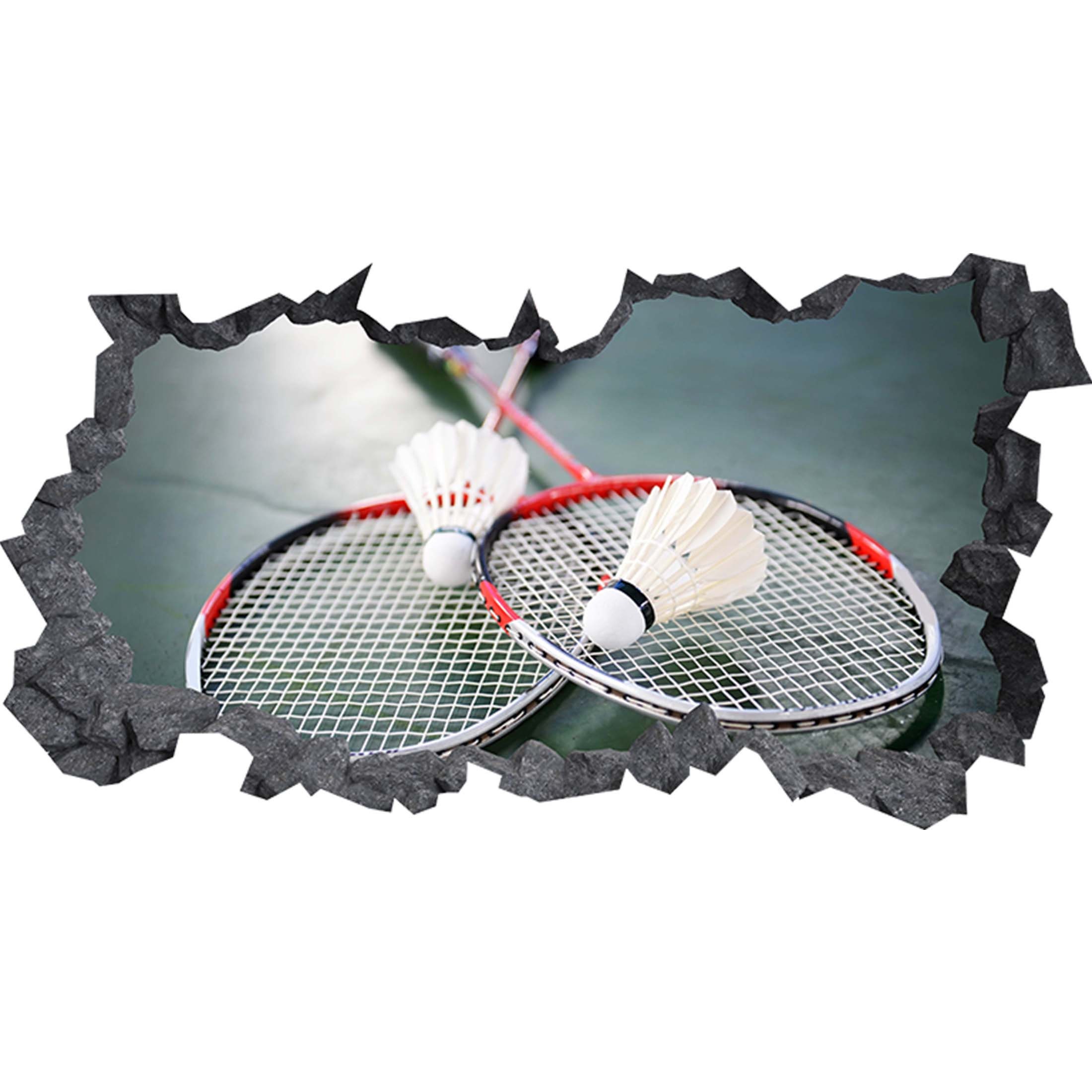 Wall Sticker Badminton Rackets Sport 3D Hole in the Wall - Etsy UK