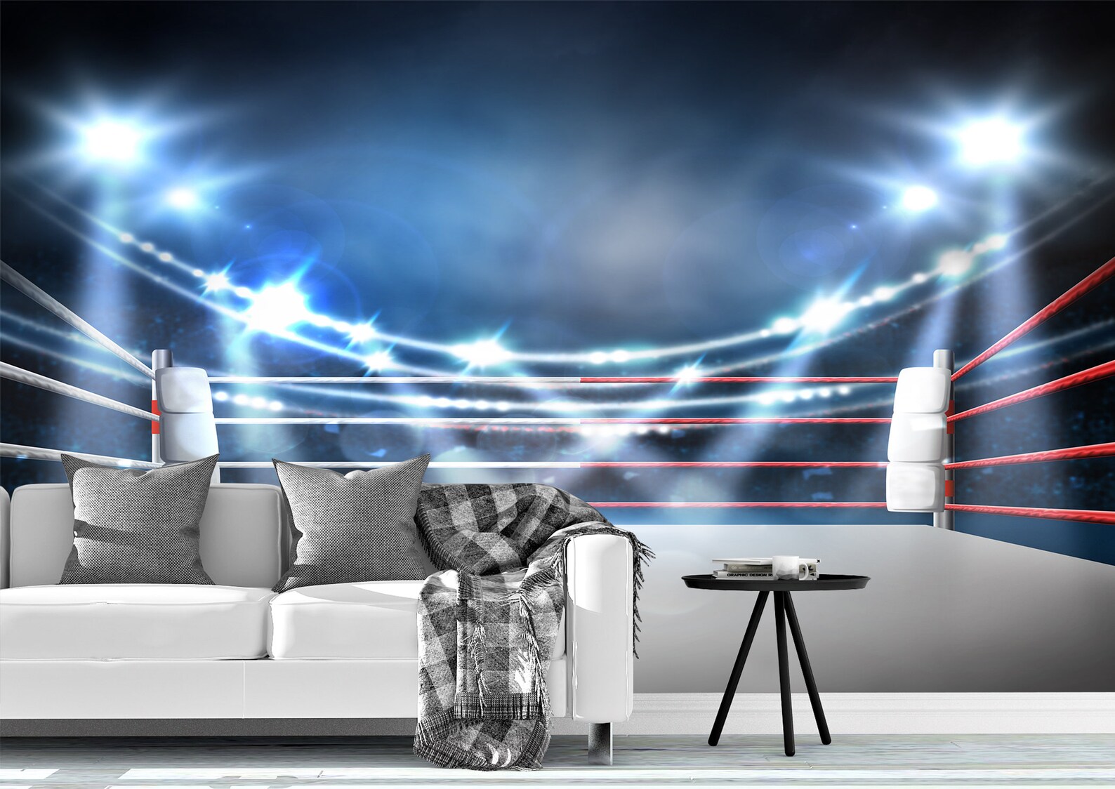 Boxing Ring With Spotlights. Wall Mural Photo Wallpaper UV - Etsy