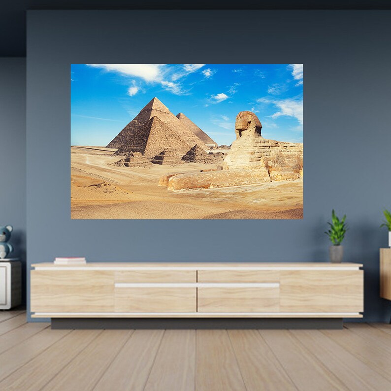 Wall Sticker Pyramid & Sphinx Theme Poster Self Adhesive Art - Etsy