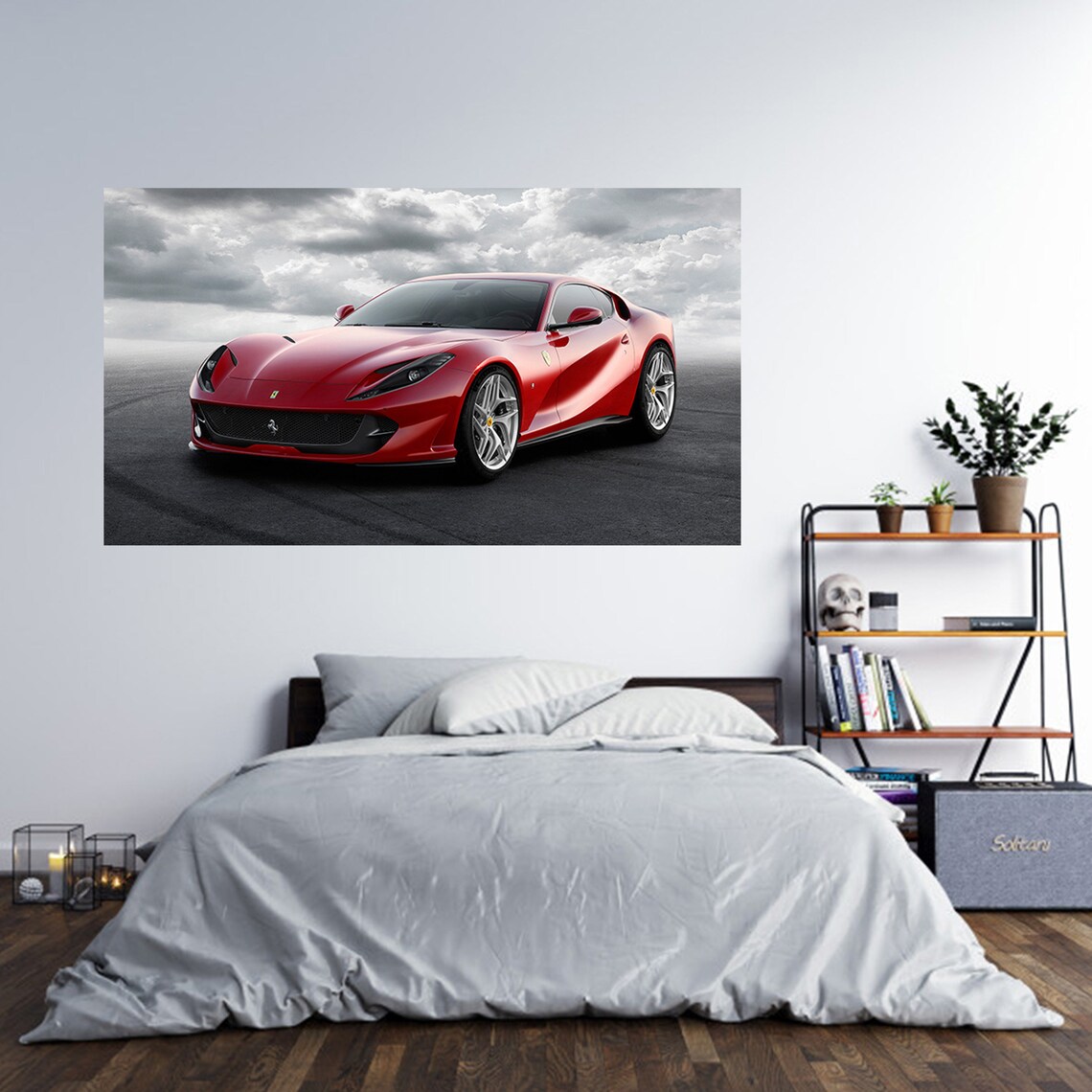 Wall Sticker Red Ferrari Super Sport Car Poster Self Adhesive - Etsy