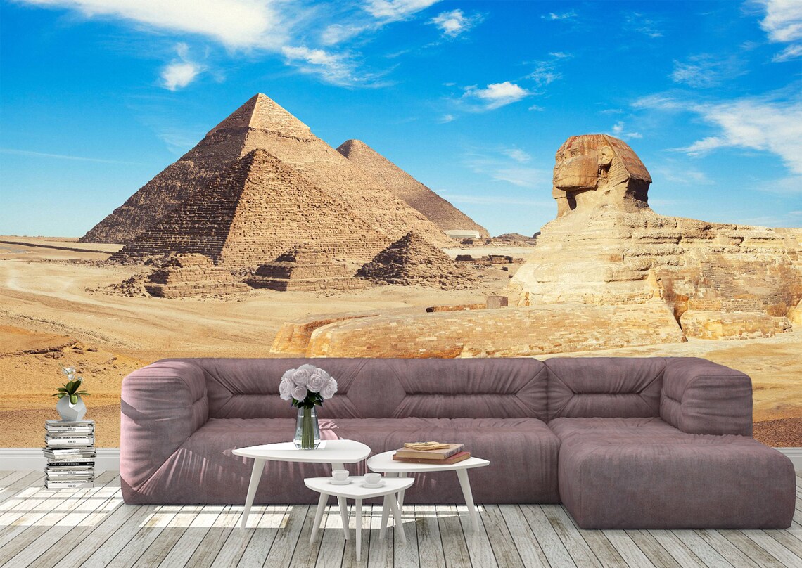 Egypt Pyramid Wall Mural Wallpaper Wall Art Peel & Stick Self - Etsy UK