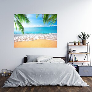Wall Sticker Sand Beach View Relaxing Poster Self Adhesive Art Decal ...