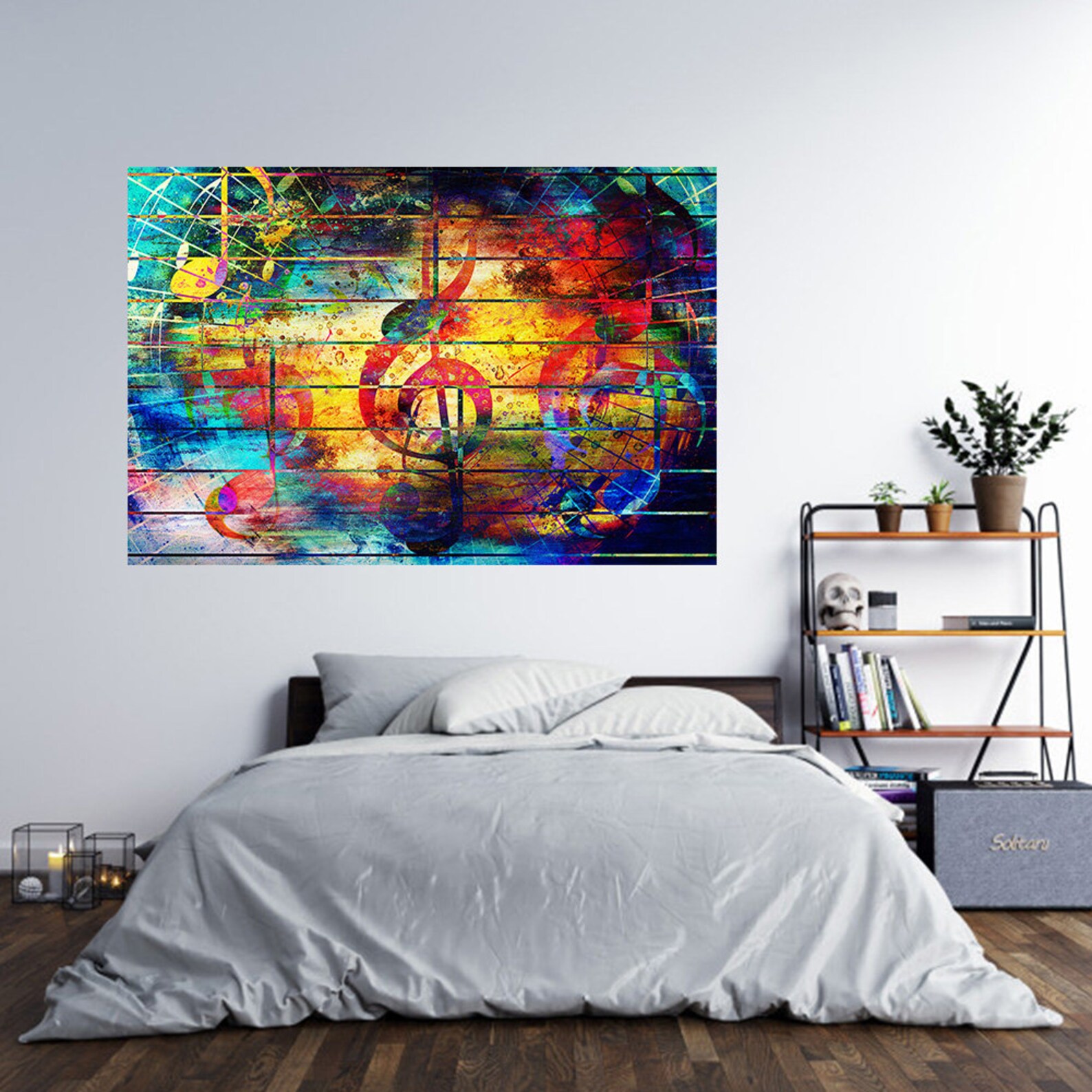 Wall Sticker Colourful Music Theme Poster Self Adhesive Art - Etsy