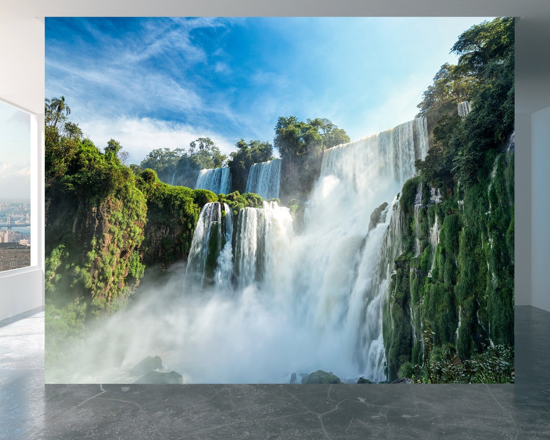 Waterfall Theme Wall Mural: Peel and Stick Wallpaper, Office Wall Decor ...