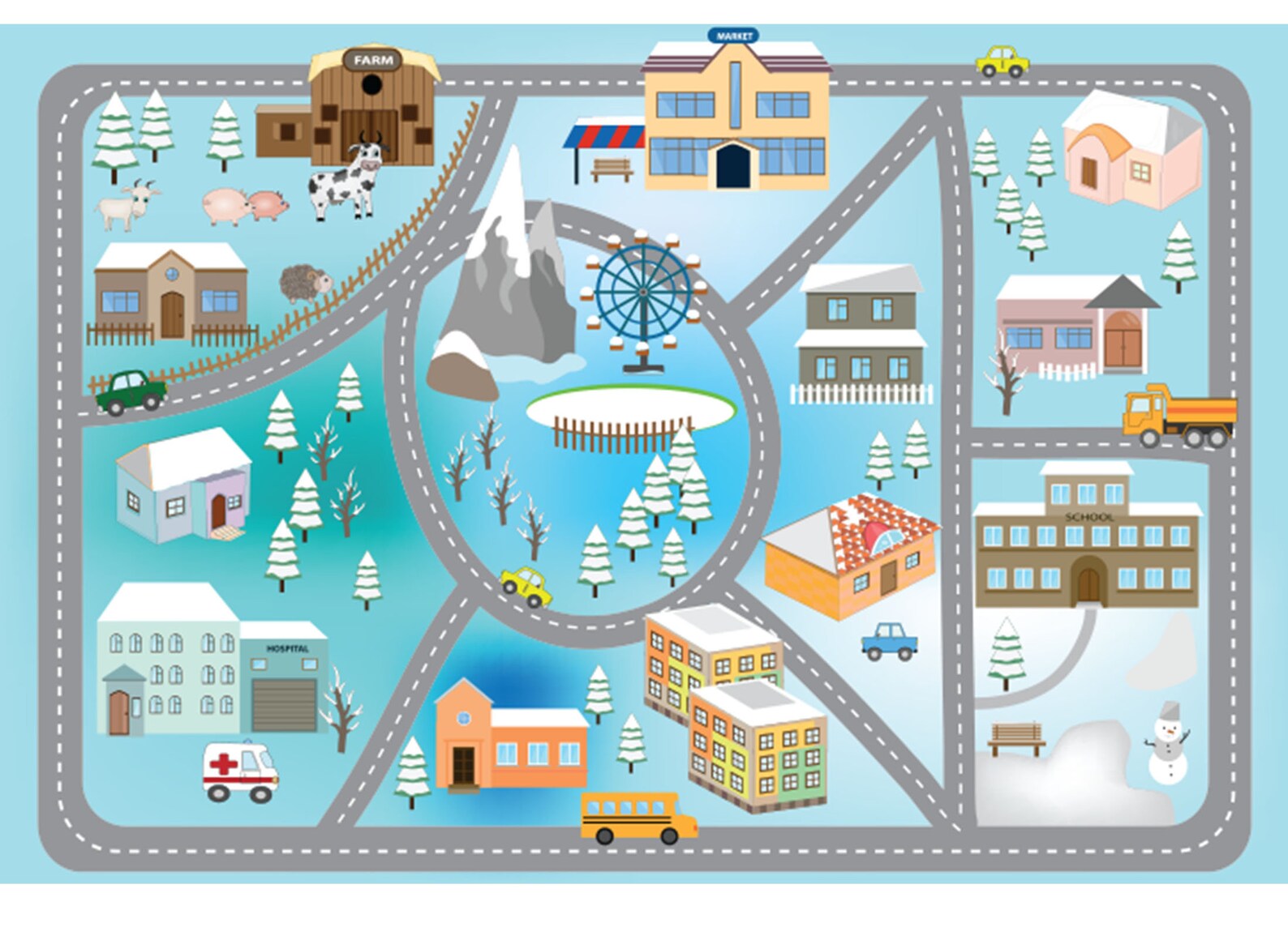 Winter Road Map for Kids Laminated Vinyl Cover Self-adhesive - Etsy
