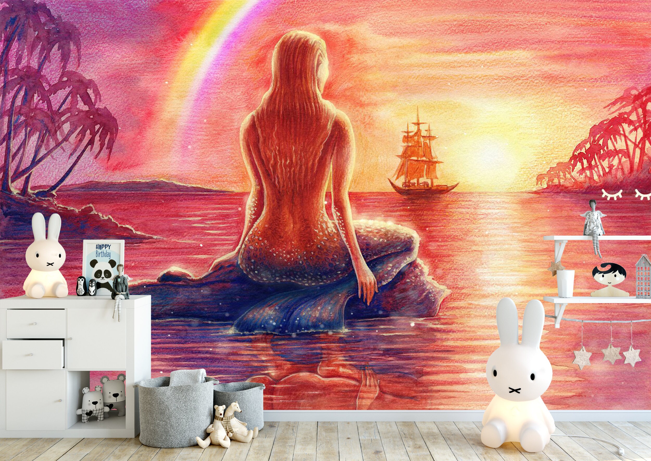 Abstract Mermaid Landscape Wall Mural Photo Wallpaper UV Print | Etsy