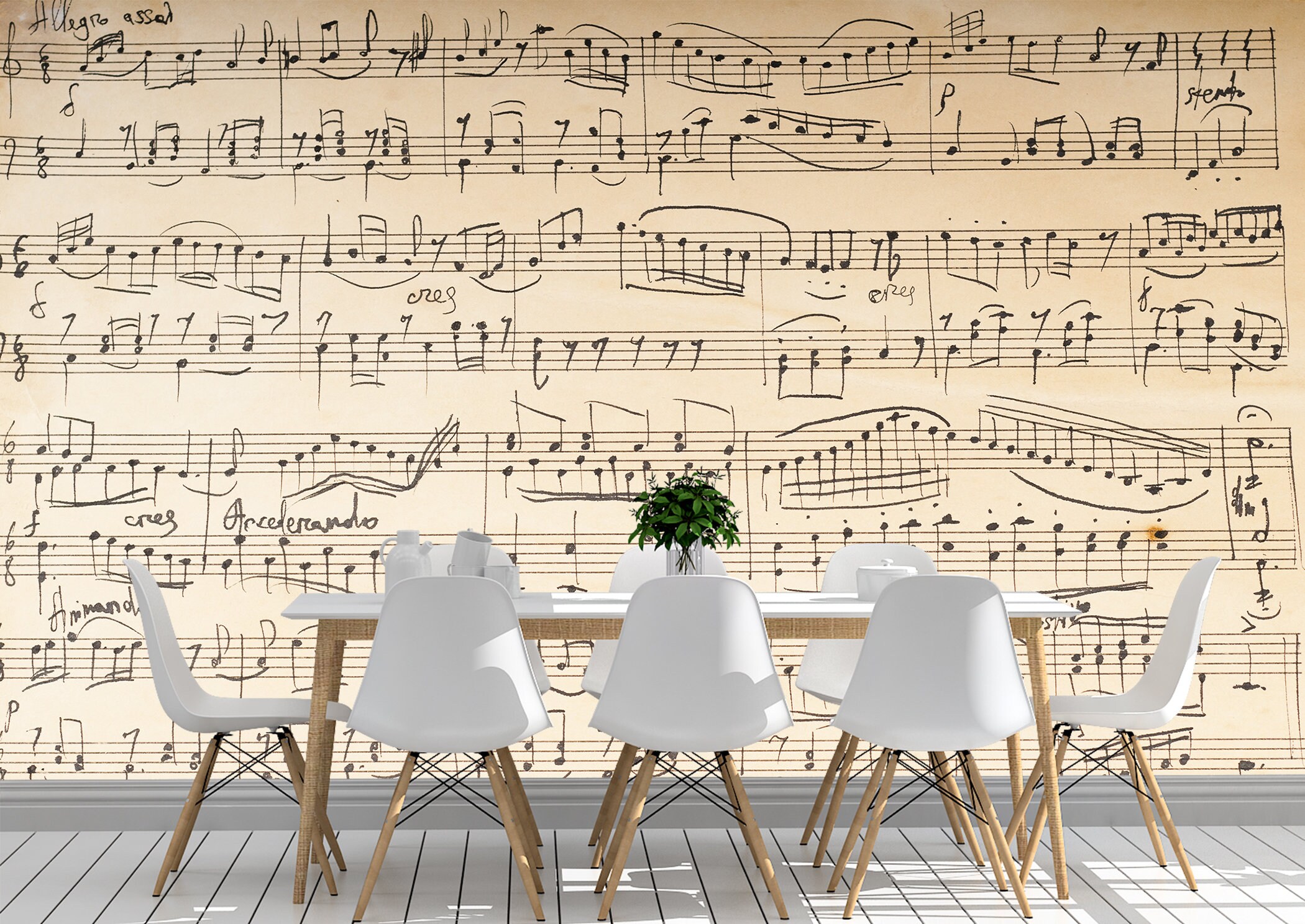 Classical Music Notes Wall Mural Wallpaper Wall Art Peel & | Etsy