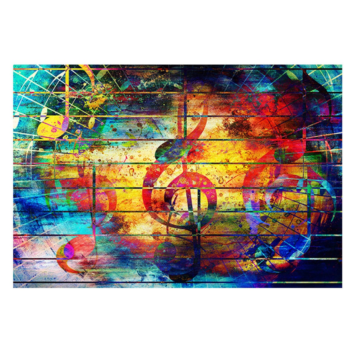 Wall Sticker Colourful Music Theme Poster Self Adhesive Art - Etsy