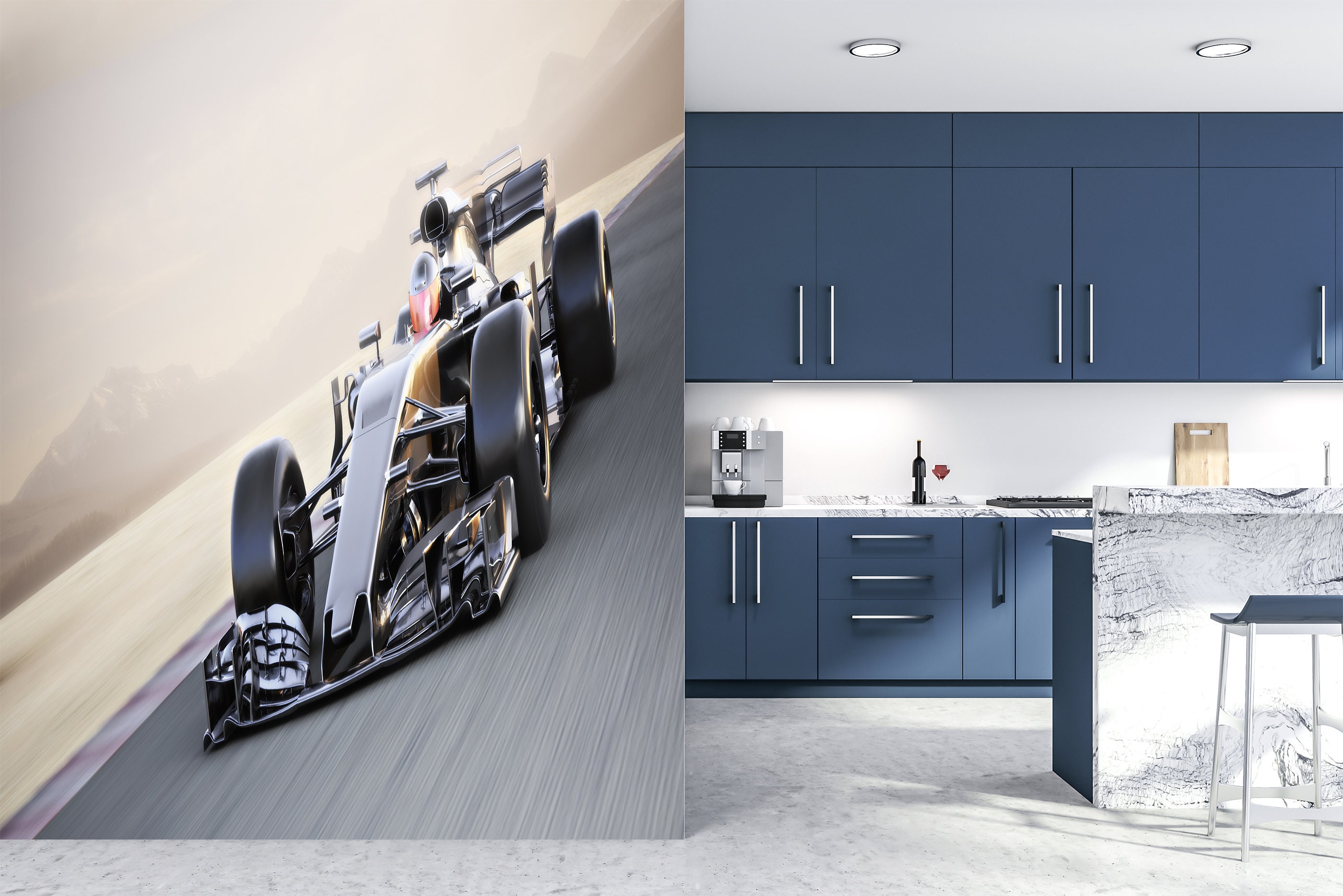 F1 Race Car on Track Wall Mural Wallpaper Wall Art Peel & - Etsy UK