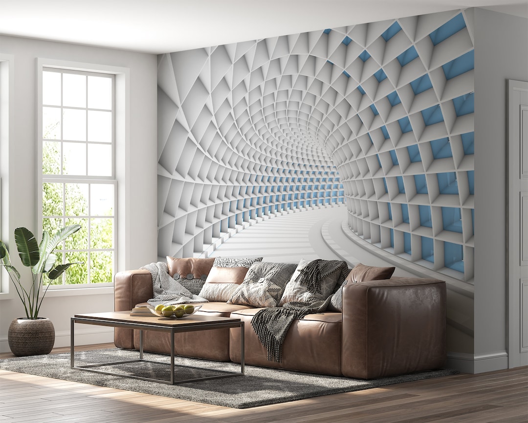 Abstract 3D Effect Tunnel Wall Mural Peel and Stick - Etsy