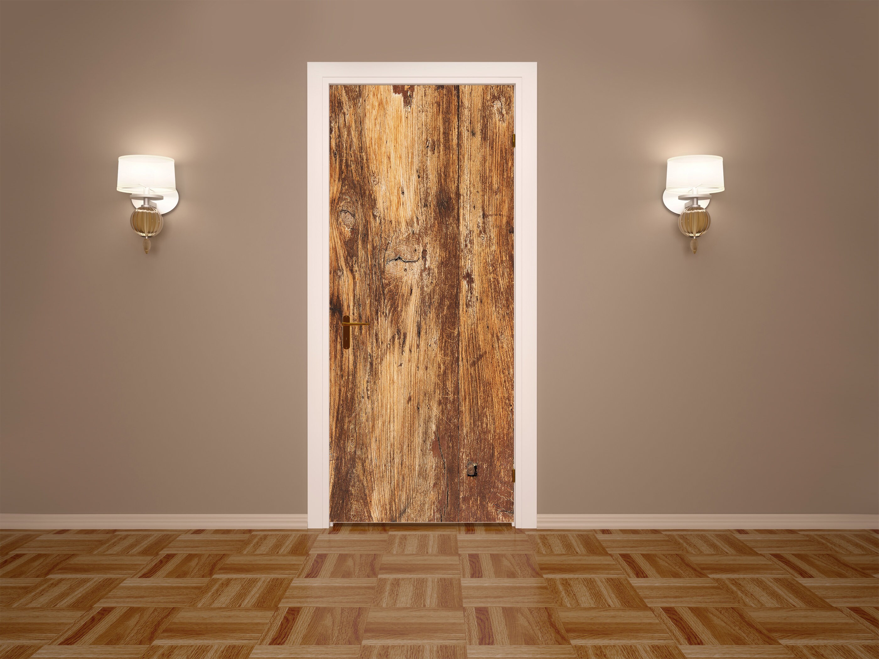 Wood Oak Texture Door Mural Sticker Self Adhesive Door Wrap - Etsy