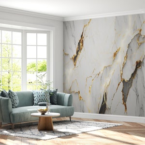 White Marble Self-adhesive Wallpaper, Marble Wall Mural, Easy to Apply ...