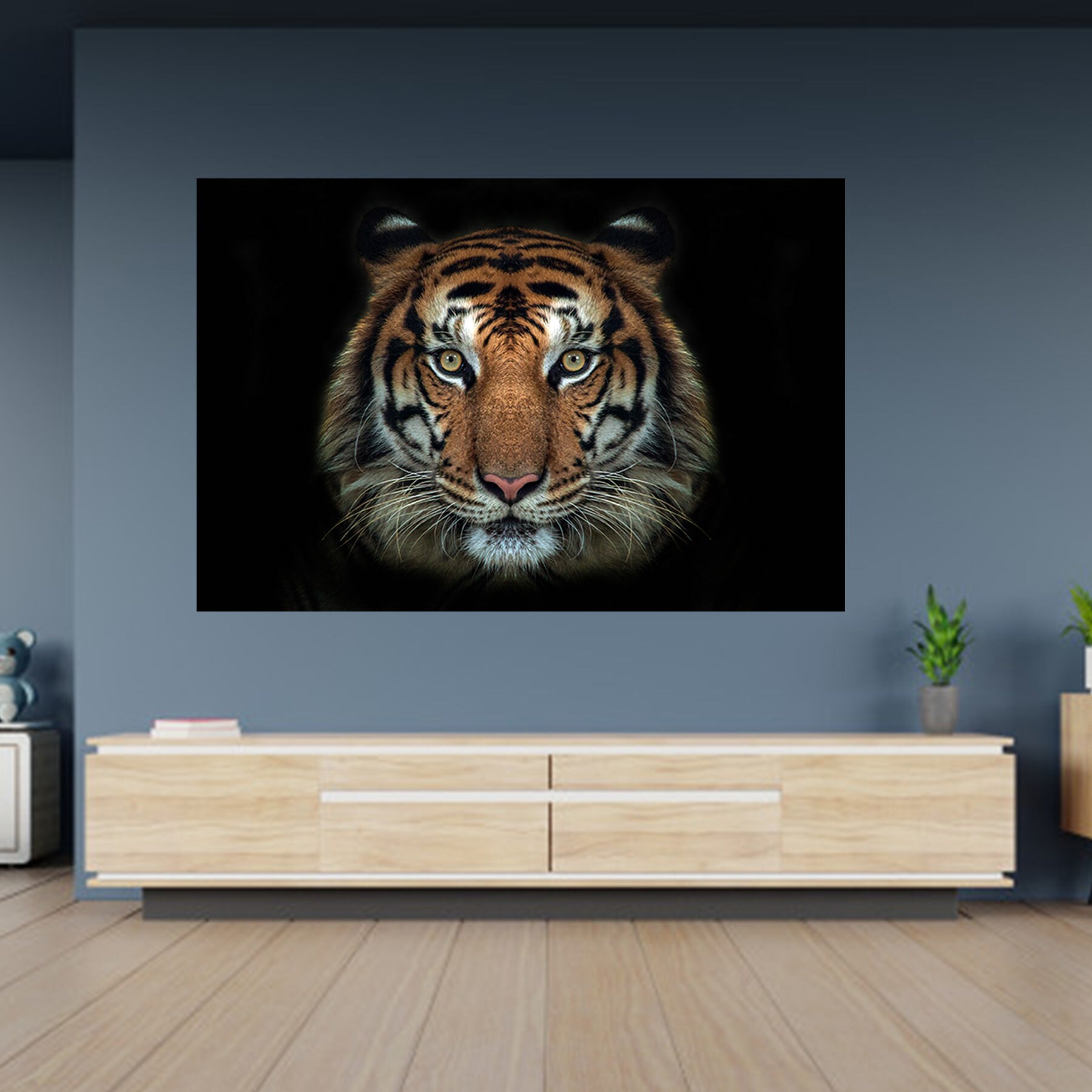 Wall Sticker Tiger Portrait Theme Poster Self Adhesive Art - Etsy