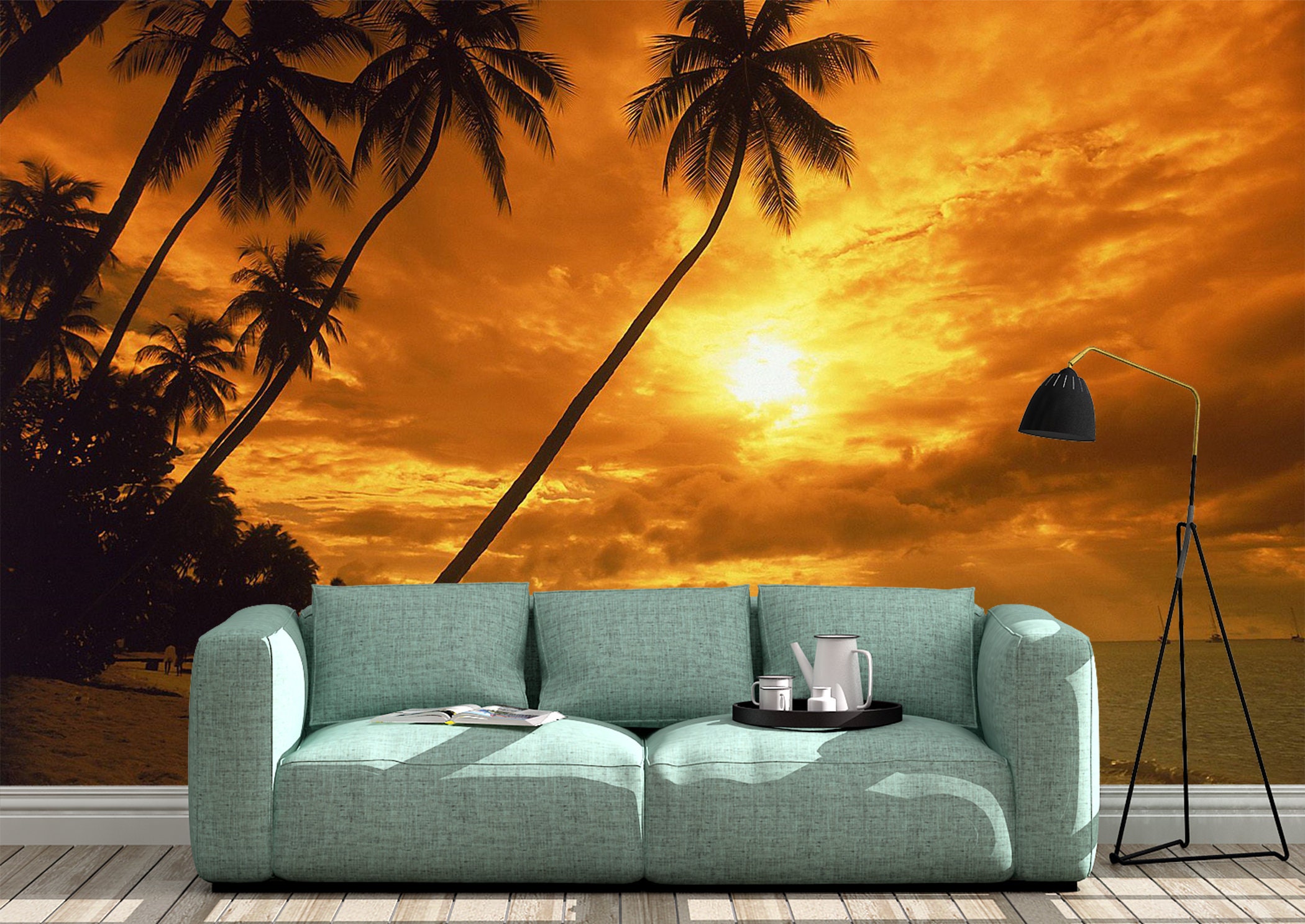 Landscape and Sunset Wall Mural Photo Wallpaper UV Print Decal | Etsy