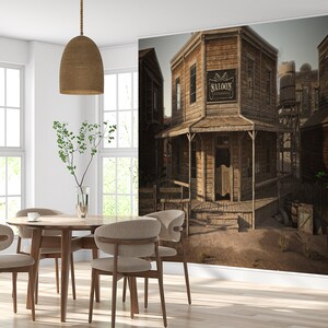 Western Town Saloon Wallpaper Photo Wall Mural: UV Print Decal Wall Art ...