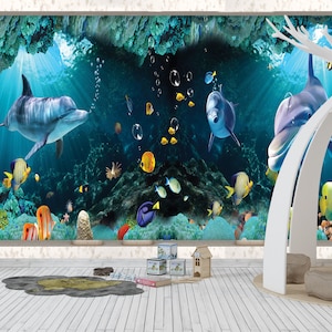 Underwater Fishes Live Theme Wall Mural Photo Wallpaper UV - Etsy UK