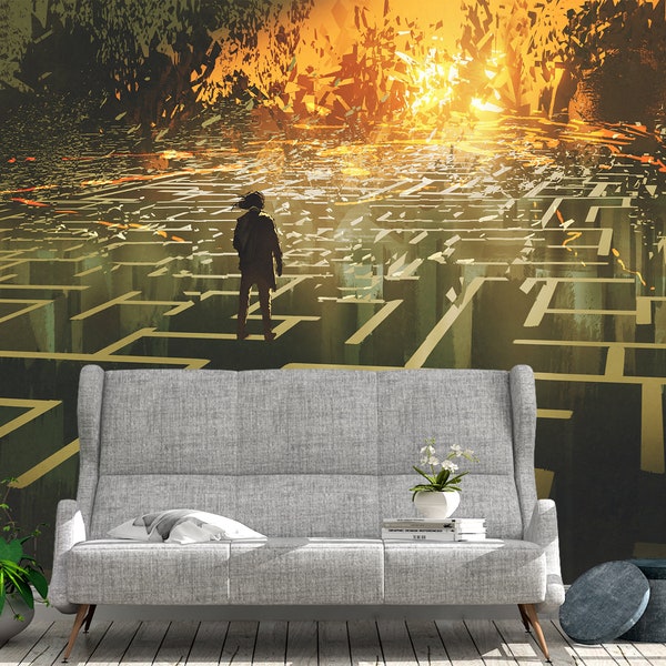 Maze Wallpaper - Etsy