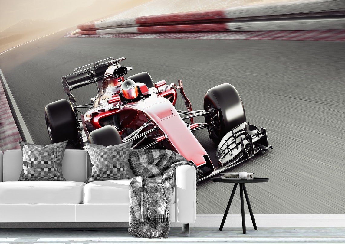 F1 Car on Race Track Wall Mural Photo Wallpaper UV Print Decal - Etsy