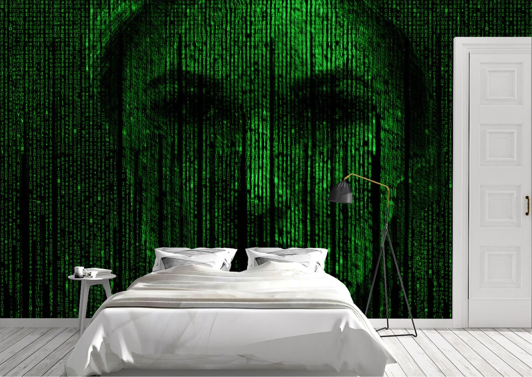 Matrix Trinity Cyber Code Wall Mural Photo Wallpaper UV Print Decal Art ...