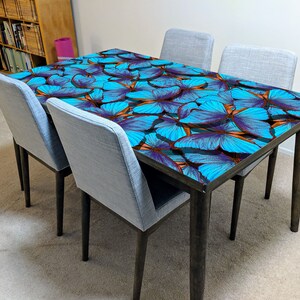 Blue Butterflies Laminated Vinyl Cover Self-adhesive for Desk and ...