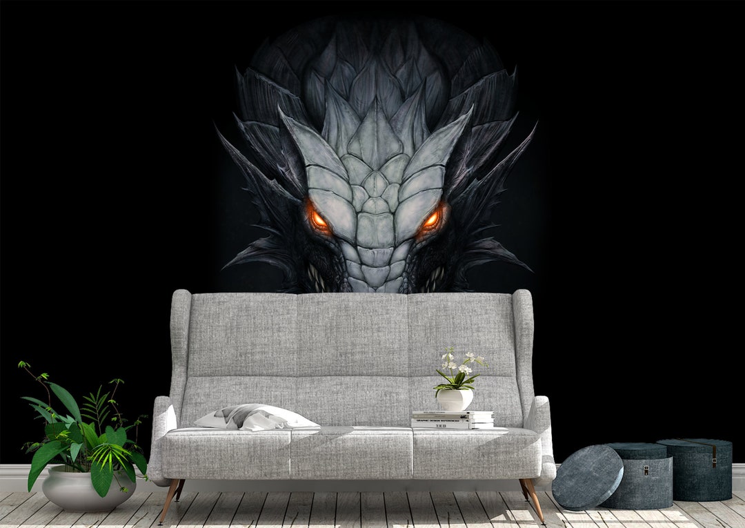 Dragon at Night Wall Mural Wallpaper Wall Art Peel & Stick Self ...
