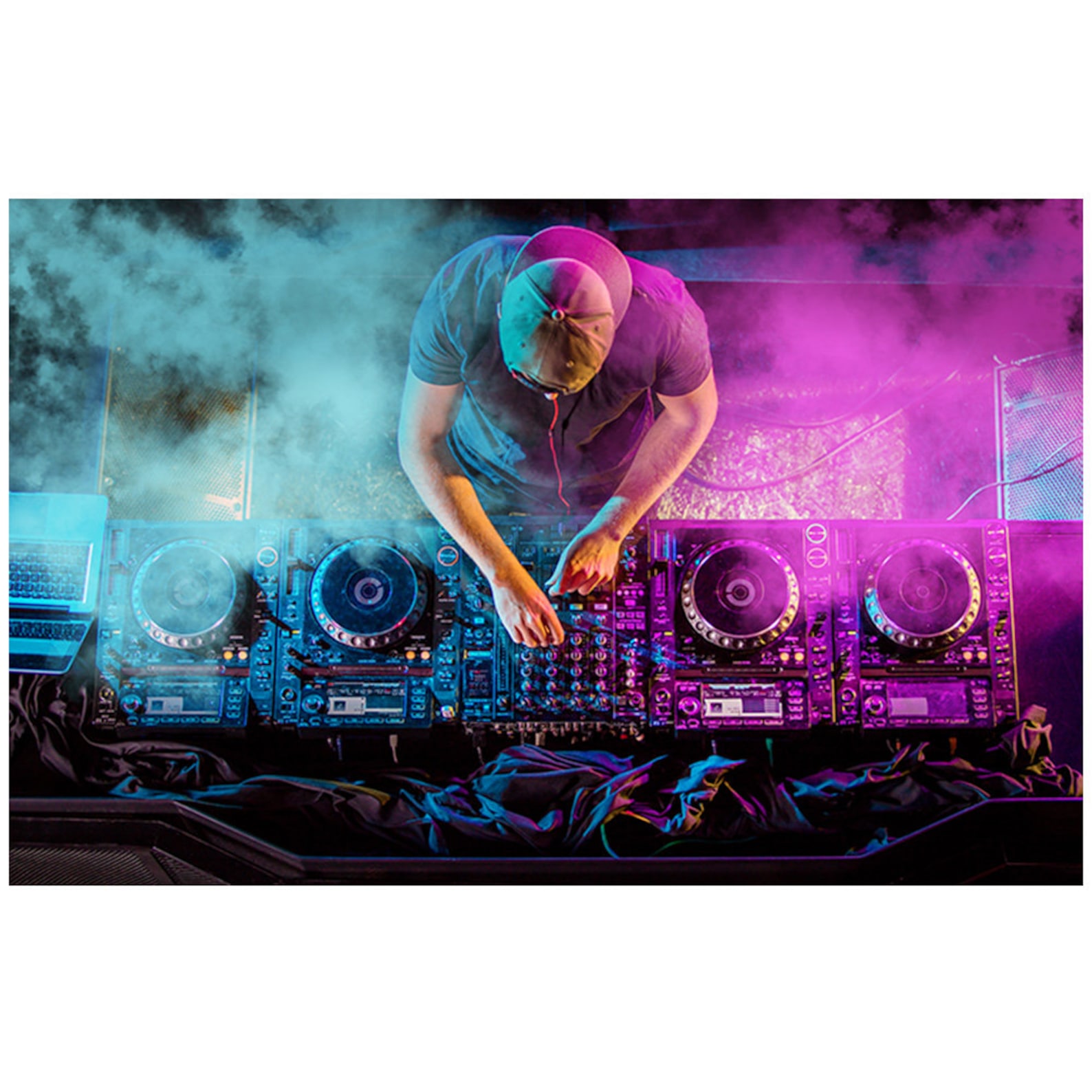 Wall Sticker DJ Playing on Console Poster Self Adhesive Art - Etsy