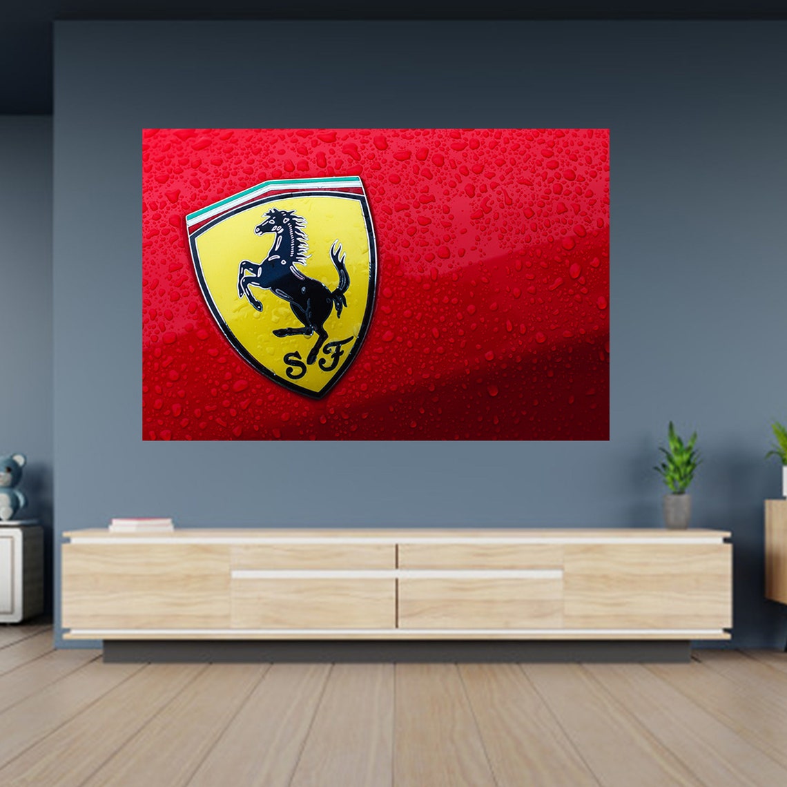 Sticker mural Ferrari Logo Poster Self Adhesive Art Decal Déco - Etsy ...