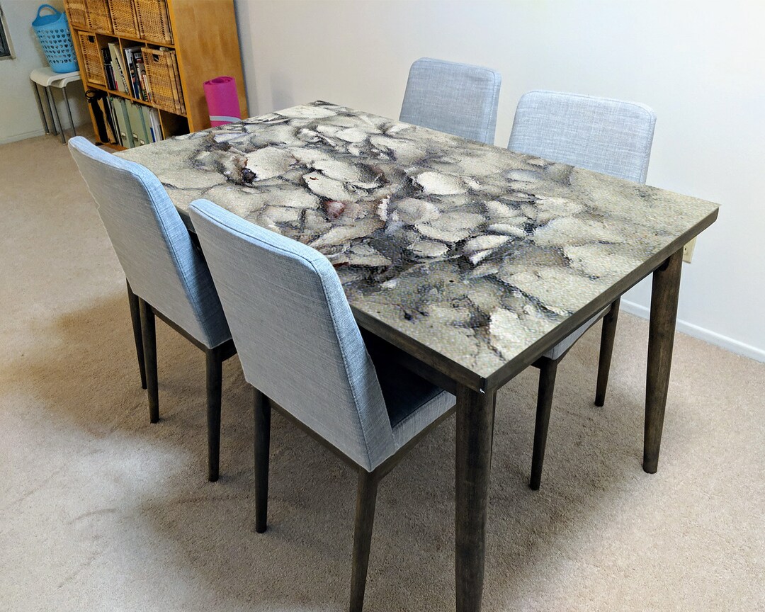 Frozen Leafs Table Wrap Self Adhesive Vinyl Waterproof Dining Table ...